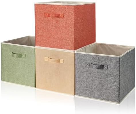 BrillantJo Storage Box for cube, Set of 4 Organiser Basket Bin Drawers ...