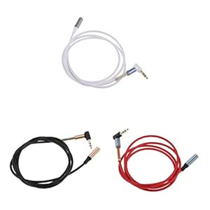 SLB® 3X 90° Degree Right Angled 3.5mm Male to Female Cable Steteo Audio ...