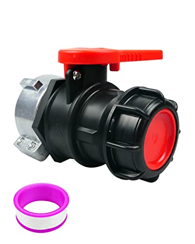 IBC Tote Fittings with Valve Tote Adapter 2.95" Coarse Thread Tote Ball ...