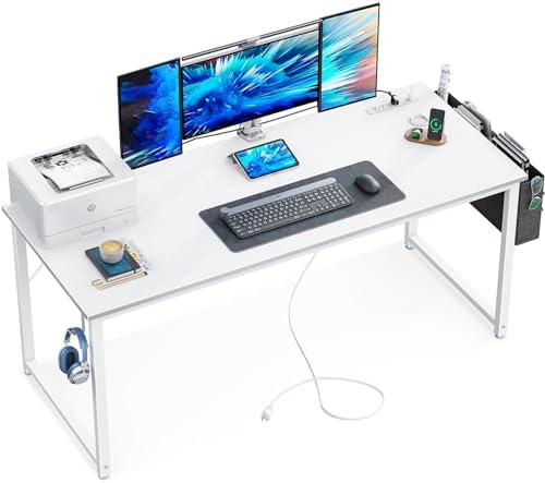 Amazon.com: Amazon Basics Rectangular Gaming Computer Desk With Storage ...