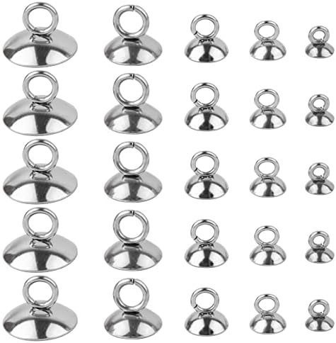 Amazon.com: 120 Pcs 2 Colors Hexagon Bead Cap Bails, Gemstone Pendant ...