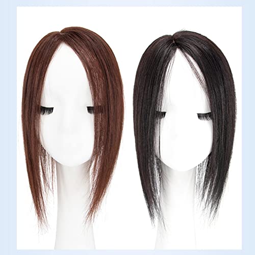 Straight Silk Base Human Hair Topper One Piece Side Part Forehead ...