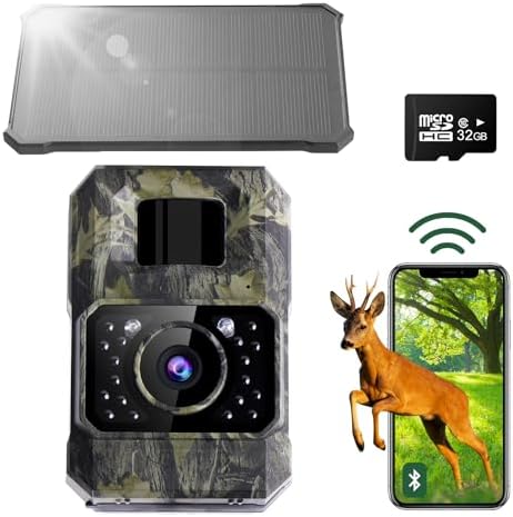 Wildlife Camera WiFi Bluetooth, 48MP 30fps Solar Infrared Trail Camera ...