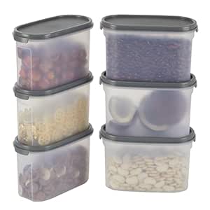 Buy KOLORR Oval 1100Ml Modular Plastic Kitchen Storage Containers Set ...