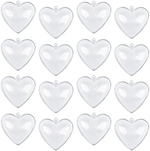 Amazon.com: 10pcs Clear Plastic Fillable Ball Ornament Heart Shape DIY ...