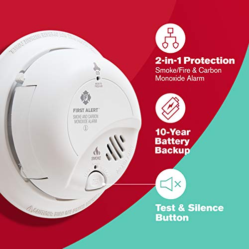 FIRST ALERT SC9120B Corded Electric Combination Alarm with Adapter ...