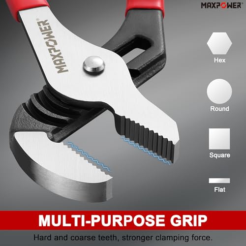 MAXPOWER 10 inch Water Pump with Pliers Straight Jaw, Adjustable Tongue ...