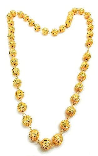 Bhumi Creation Gold Plated 26 inches Long Matar Mala Chain for Women ...