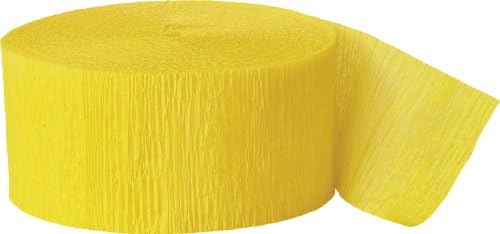 Amazon.com: Unique Crepe Paper Streamer, 81ft, Bright Yellow : Home ...