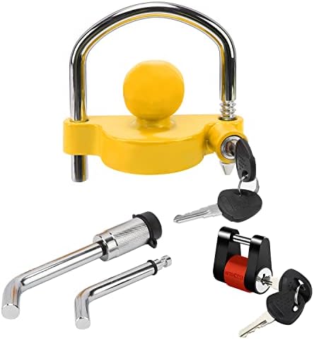 Amazon.com: Keyed Alike Trailer Receiver Lock& Coupler Lock Kit, 1/2 ...
