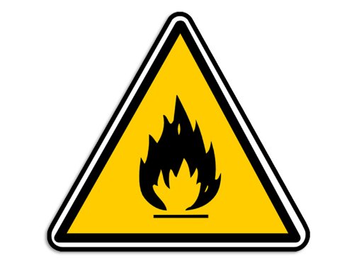 Caution Triangle Flammable Logo Sticker Business Symbol | Desertcart INDIA