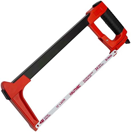 HAUTMEC 12 Inch Adjustable Hacksaw Frame with Blade Cabin, Heavy Duty ...
