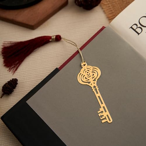 DecorTwist® Premium Brass Metal Bookmarks Gold Bookmark with Tassel ...