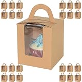 ・ブランド:Leiasnow・製造元:Leiasnow・モデル:WB220506_04・製造元/メーカー部品番号:WB220506_04_craft・シンプルなクラフト紙のケーキボックスです。フロントに大きな窓がついて、カップケーキなどの、...