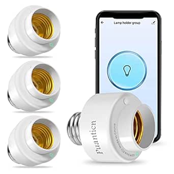 Amazon.com: Smart WiFi Bulb Socket,4 Pack WiFi Lamp Socket Adapter ...