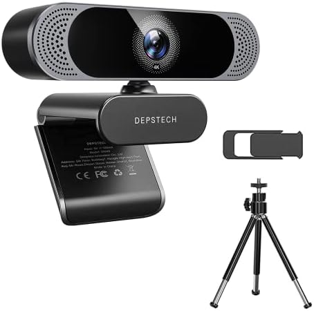 Amazon.com: DEPSTECH DW49 Webcam 4K, Come with Tripod and Privacy Cover ...