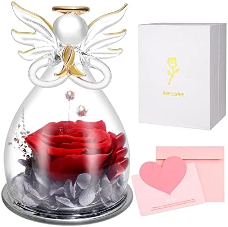 Preserved Rose Eternal Forever Rose Flower in Glass Dome, Gifts for Her ...