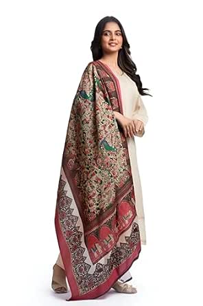 Heritage Handcrafted Linen Dupatta with Royal Elephant Print – Ethnic ...