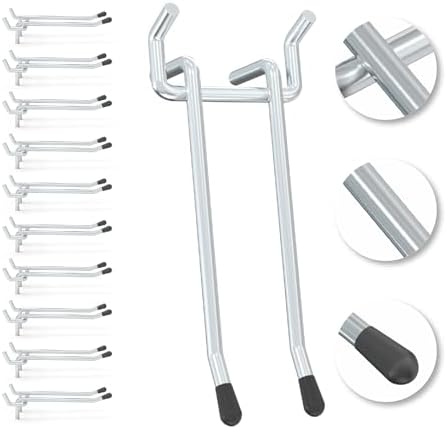 Amazon.com: Tandefio 50 Pcs Double Arm Pegboard Hooks Heavy Duty 4.52 ...