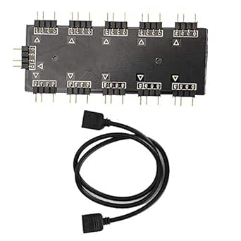 Computer 10 Ports RGB Hub PC MOD Motherboard RGB Fan Extension Cable ...
