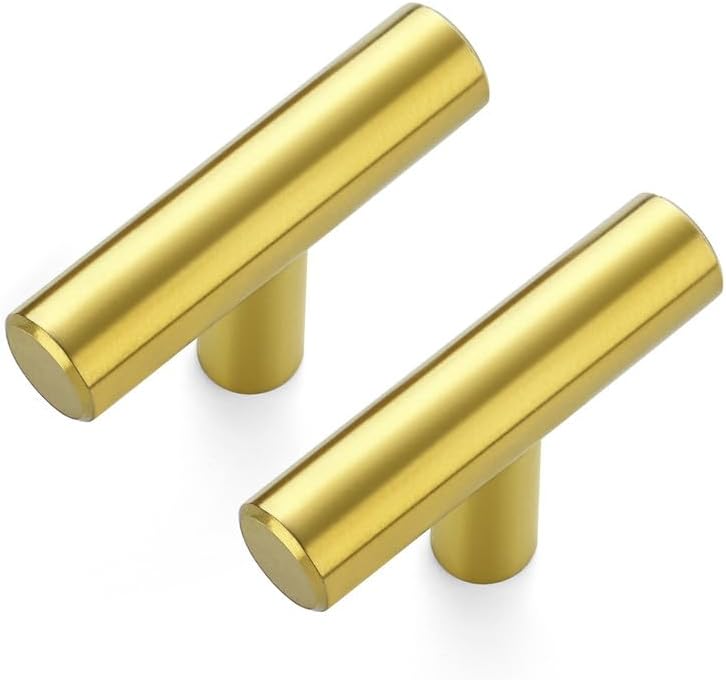 JOY DECOR 5 Pack Cabinet Knobs, Gold Cabinet Handles, 2in Kitchen ...