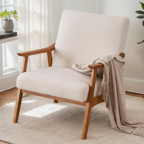 Amazon.com: OAKHAM Mid Century Modern Accent Chair, Single Fabric ...