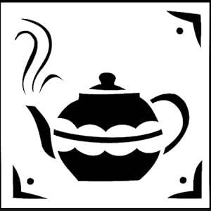 Amazon.com - Set of 3 - Teapot Decal Sticker (White), Decal Sticker ...