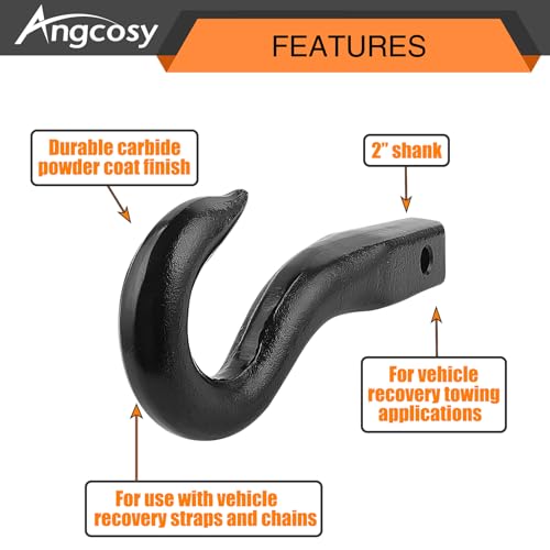 Snapklik.com : Angcosy Heavy-Duty Forged Steel Tow Hook Trailer Hitch Mount