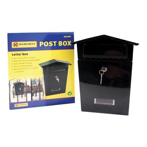 PRIME FURNISHING MARKSMAN SECURE PRESSED STEEL POST BOX - BLACK ...