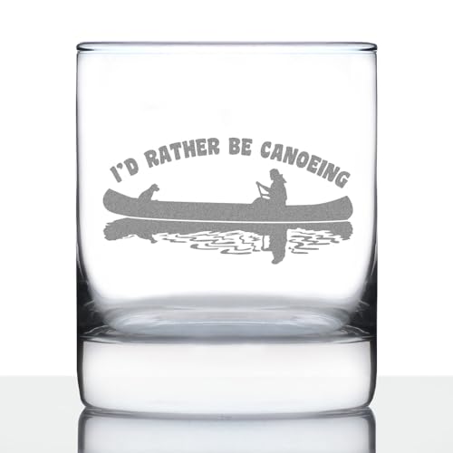 Amazon.com: Bevvee Rather Be Canoeing - Whiskey Rocks Glass - Rustic ...