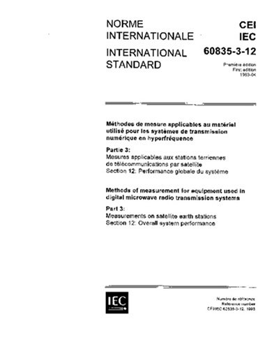 IEC 60835-3-12 Ed. 1.0 b:1993, Methods of measurement for equipment ...
