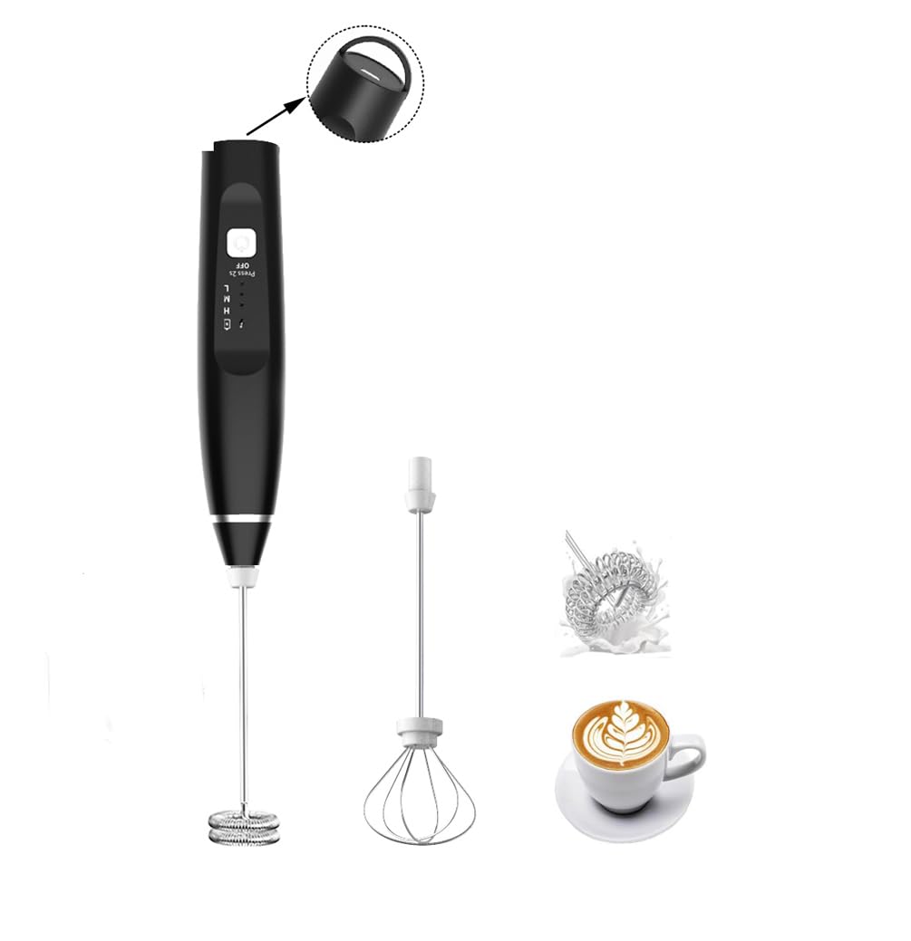 Amazon.com: Milk Frother Handheld Foam Maker with 2 Stainless Stirring ...