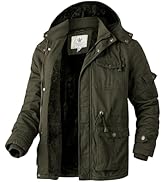 WenVen Giacca Militare Invernale Calda Cappotto con Cappuccio Staccbile ...
