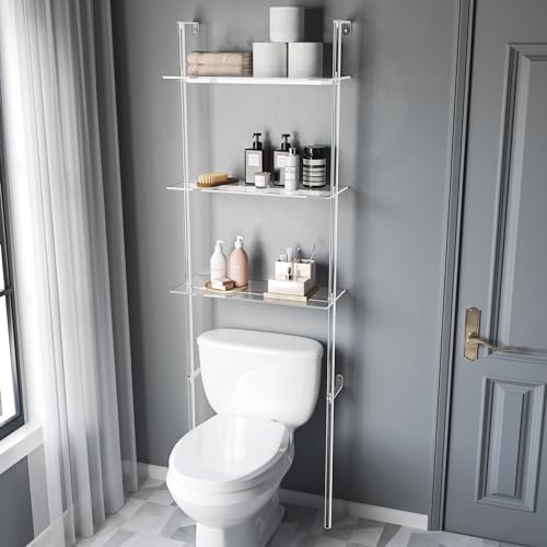 Amazon.com: VEVOR Over Toilet Shelf, 4-Tier Adjustable AboveToilet ...