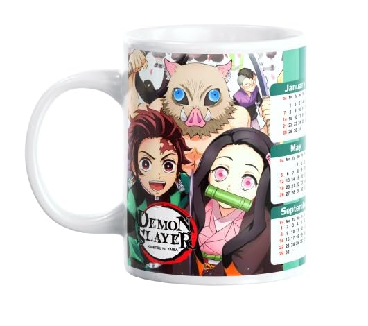 Buy DESI BONKERS Ceramic Demon Slayer Coffee Mug Calendar 2024 Kitchen ...