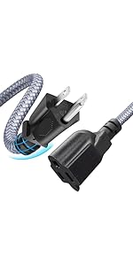 Amazon.com: Short 2 Prong Power Cord, Goalfish 1FT/0.3M Power Cable 7A ...