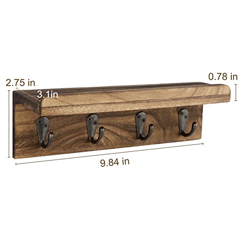Snapklik.com : HRONRAD Rustic Key Holder For Wall, Farmhouse Wall Shelf