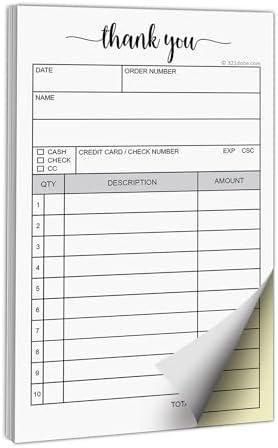 Amazon.com : 10 Pack Receipt Book, 3.4x5.5" Handheld 2-Part Carbonless ...