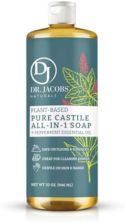 Amazon.com: Dr. Jacobs Naturals Peppermint Castile Soap All-Purpose ...