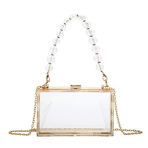 Clear Acrylic Crossbody Bag Box Clutch Purse, Transparent - Want It All