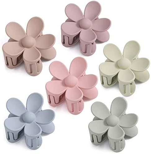 Amazon.com : Flower Hair Clips 6PCS Flower Claw Clips Cute Hair Claw ...