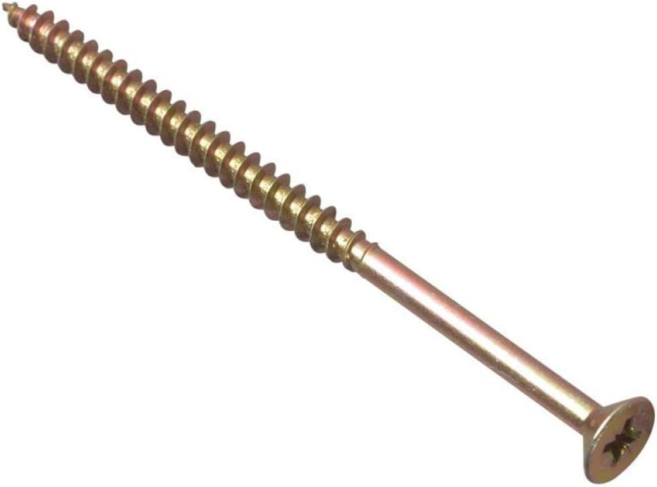 ForgeFix Multi-Purpose Single Thread Screws | 5.0 x 90mm | Zinc Yellow ...