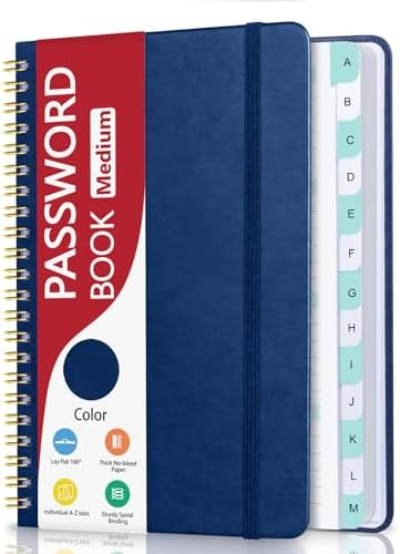 Amazon.com : Spiral Password Book with Individual Alphabetical Tabs ...