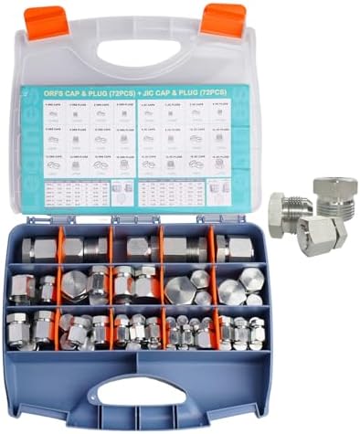 Amazon.com: AKM 144 PC JIC and ORFS Master Industrial Hydraulic Cap and ...