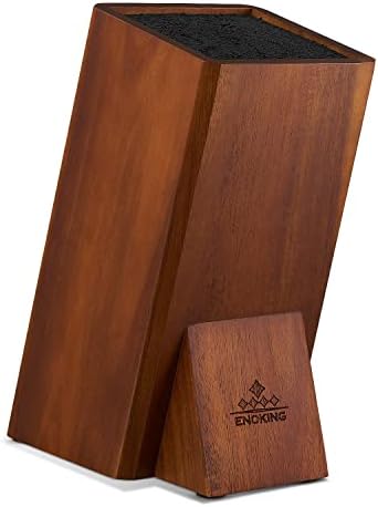 ENOKING Universal Knife Block Without Knives, Acacia Wood Knife Holder ...