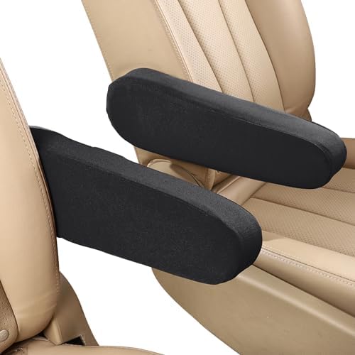 Amazon.com: AUCELI 2 Pcs Car Front Seat Armrest Covers, Cloth Fabric ...