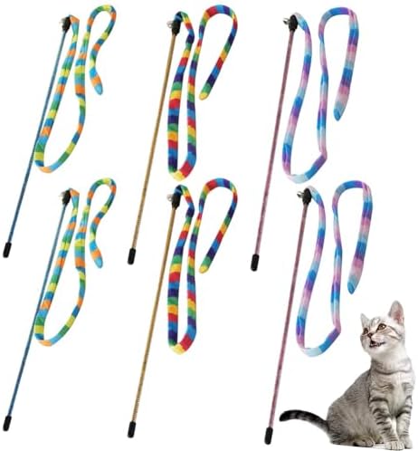 3 Pack Cat Wand Toy, Interactive Cat Rainbow Wand Toys, Interactive Cat ...