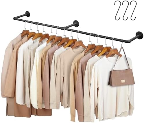 Amazon.com: KELIXU Industrial Pipe Clothing Rack Height Adjustable ...