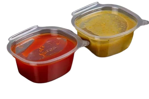 Buy Radha Krishna Enterprises PET Plastic Hinge Sauce Dip Container ...