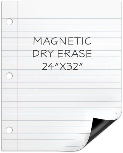 Amazon.com : Jumbo Magnetic Notebook Paper - Magnetic Lined Paper for ...